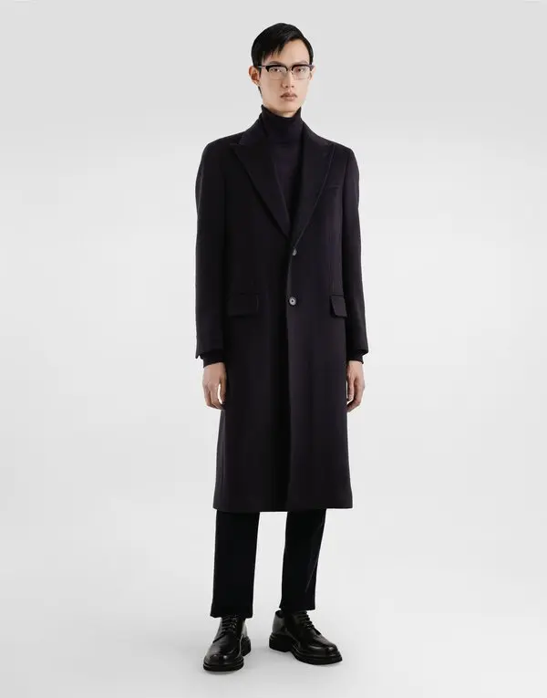 Dolce & Gabbana Single-breasted Cashmere Coat Coats And Jackets - Grey