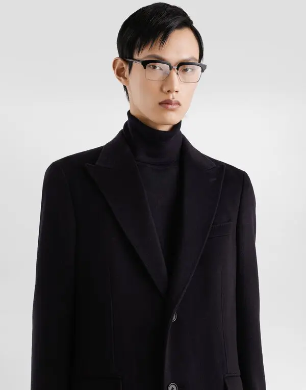 Dolce & Gabbana Single-breasted Cashmere Coat Coats And Jackets - Grey