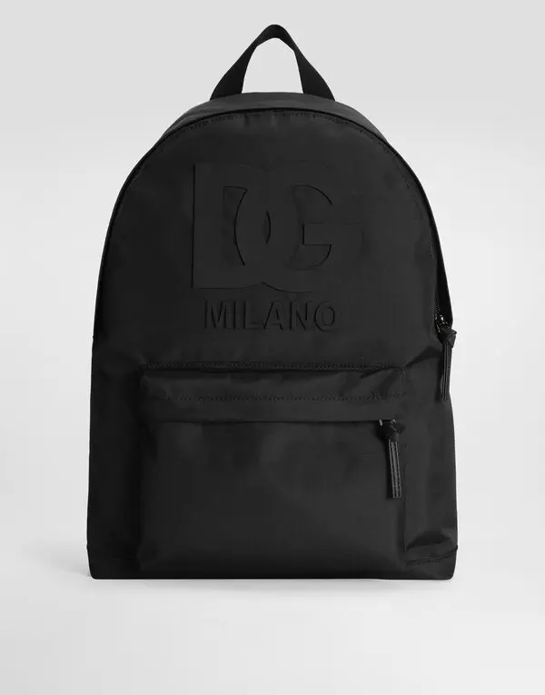 Dolce & Gabbana Nylon Backpack With Dg Rubber Patch Accessories - Black