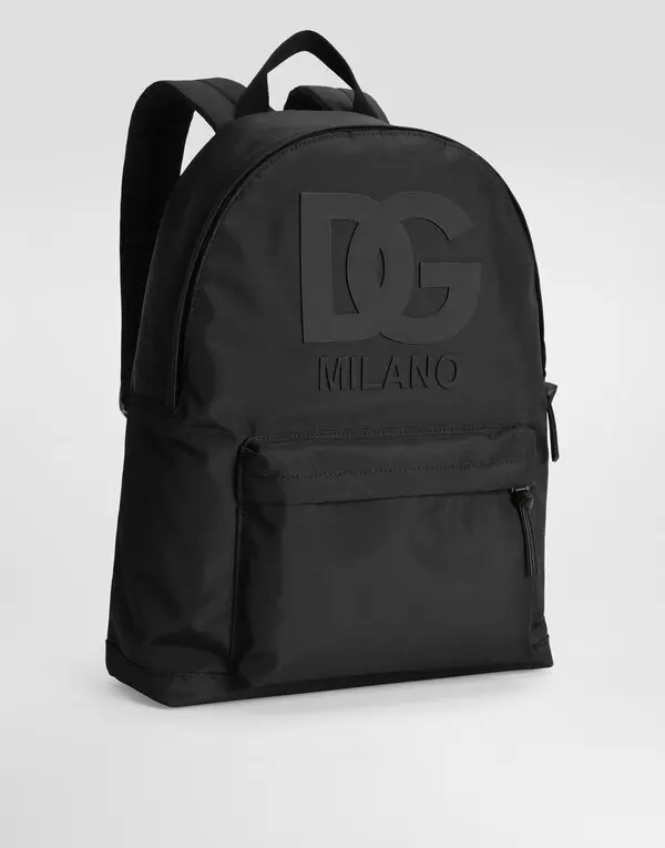 Dolce & Gabbana Nylon Backpack With Dg Rubber Patch Accessories - Black