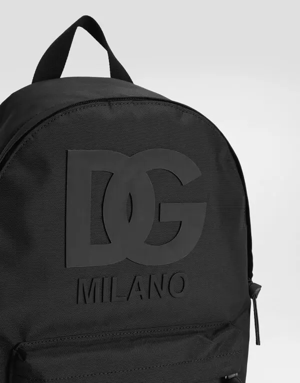 Dolce & Gabbana Nylon Backpack With Dg Rubber Patch Accessories - Black