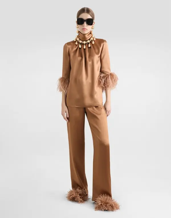 Dolce & Gabbana Double Silk Satin Pajama Pants Pants And Shorts