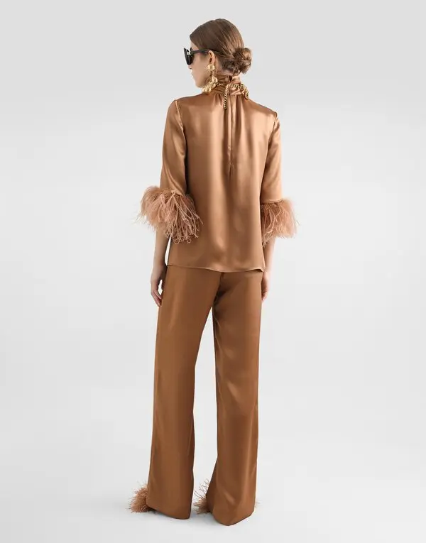 Dolce & Gabbana Double Silk Satin Pajama Pants Pants And Shorts