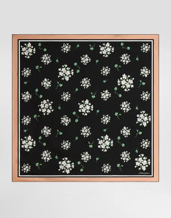 Dolce & Gabbana 90x90 Geranium-print Silk Twill Scarf Scarves And Silks - Multicolor
