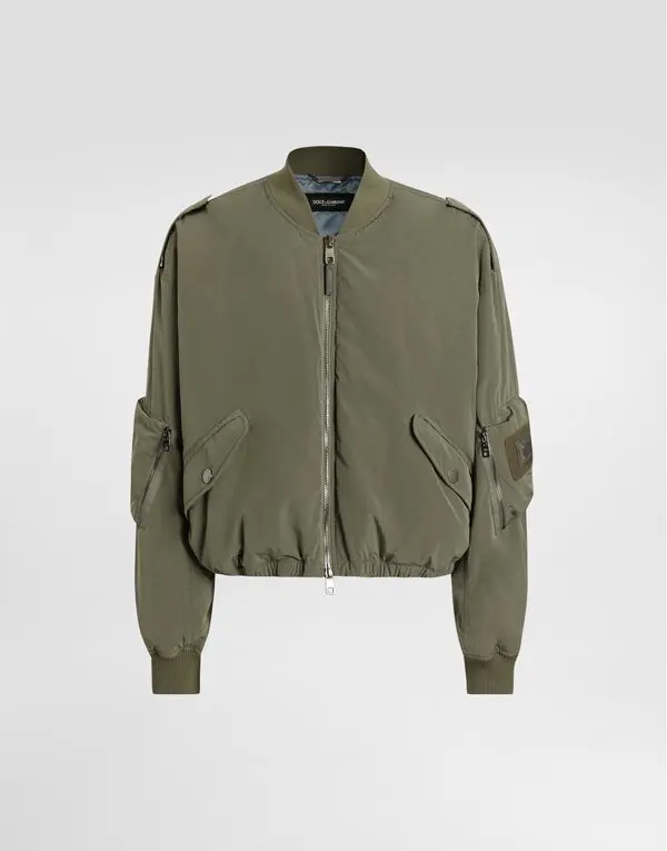 Dolce & Gabbana Wavy Nylon Bomber Jacket Coats And Jackets