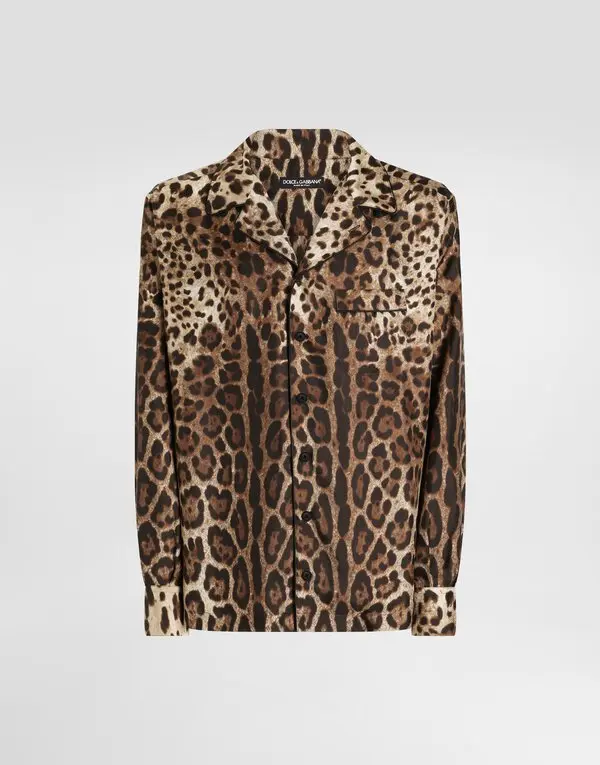 Dolce & Gabbana Silk Vanity Shirt With Leopard Shirts Animal