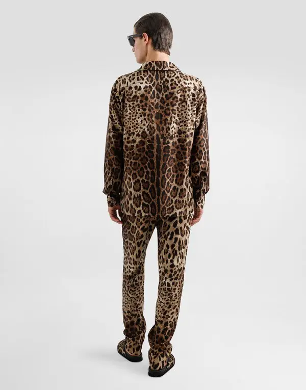 Dolce & Gabbana Silk Vanity Shirt With Leopard Shirts Animal