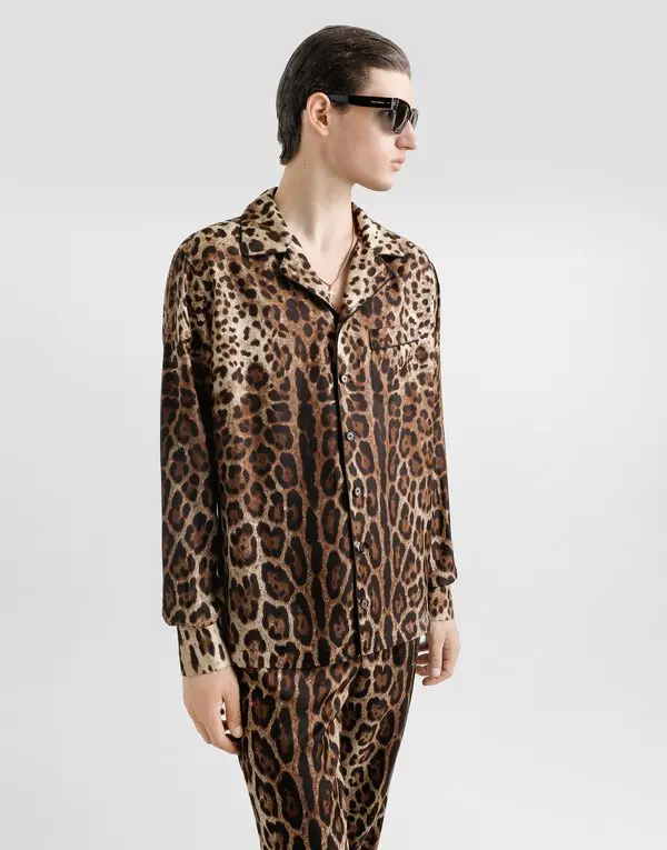 Dolce & Gabbana Silk Vanity Shirt With Leopard Shirts Animal