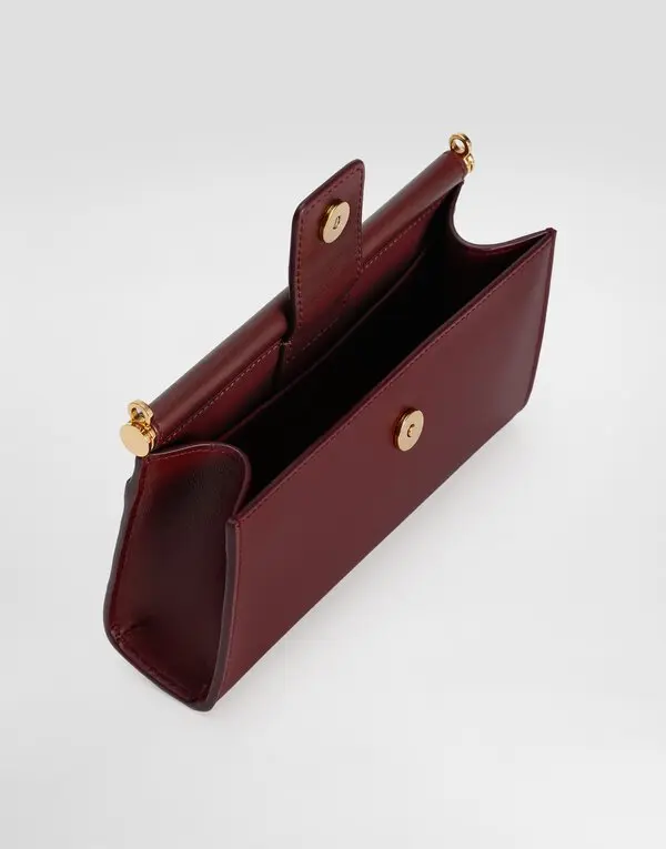 Dolce & Gabbana Plongé Calfskin Phone Bag Collection - Bordeaux