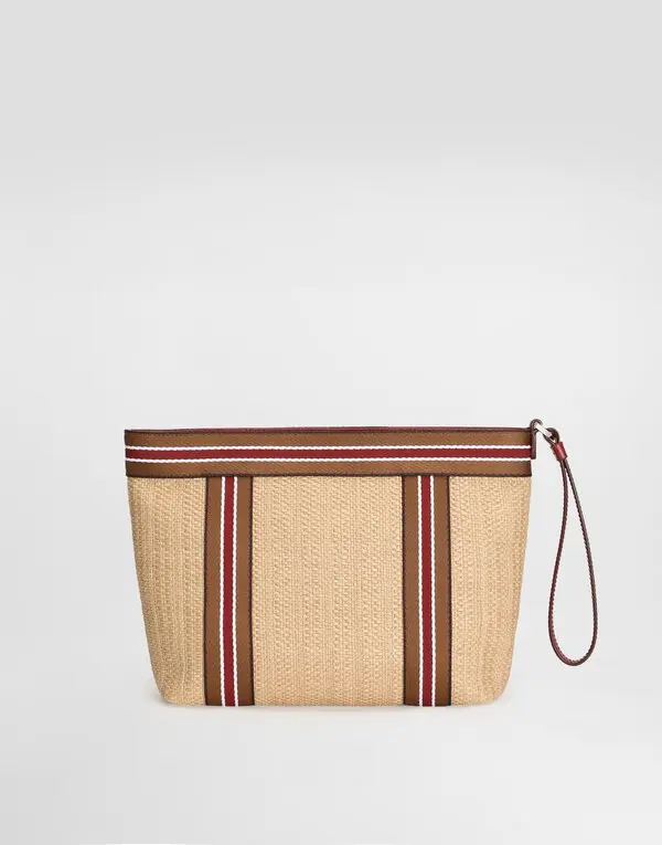 Dolce & Gabbana Essenza Raffia And Smooth Leather Toiletry Bag