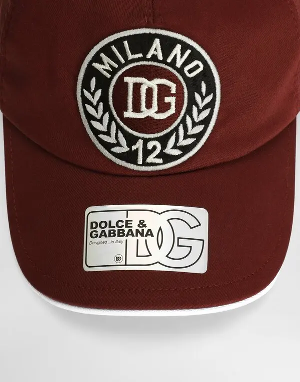 Dolce & Gabbana Drill Baseball Hat With Embroidery Accessories Burgundy