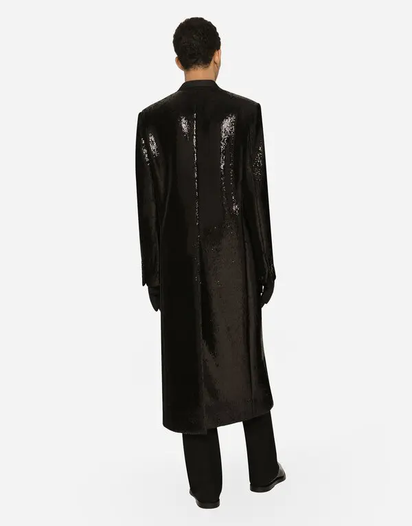 Dolce & Gabbana Sequined Double-breasted Coat Coats And Jackets Scuba