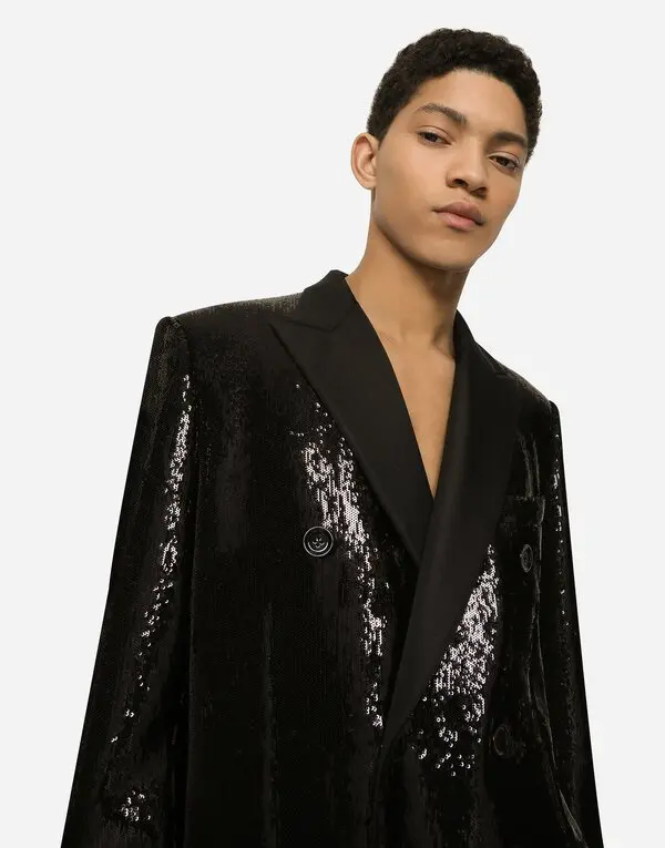 Dolce & Gabbana Sequined Double-breasted Coat Coats And Jackets Scuba