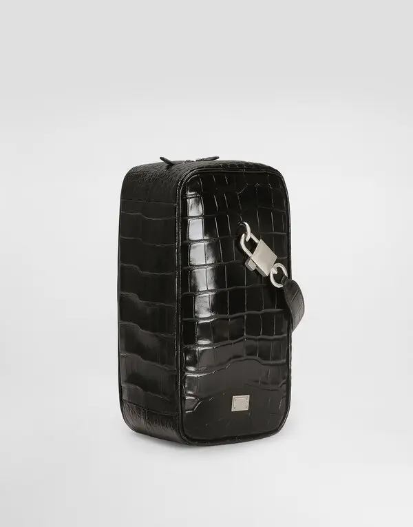 Dolce & Gabbana Lock Polished Alligator Handbag Shoppers