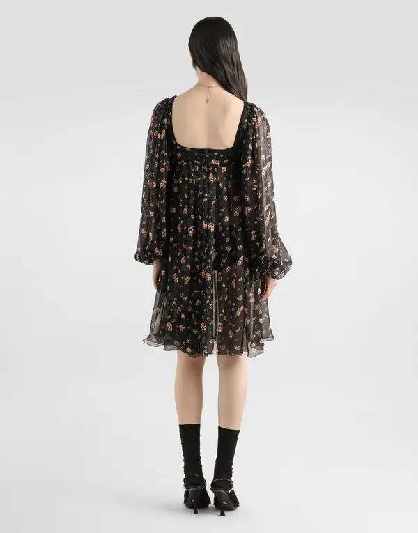 Dolce & Gabbana Small Floral-print Chiffon Dress Dresses