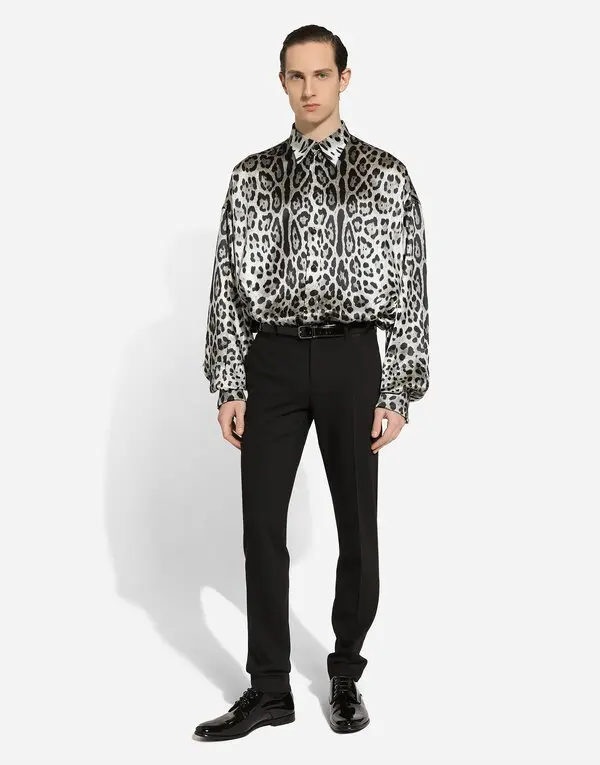 Dolce & Gabbana Super-oversize Leopard- Silk Shirt Shirts