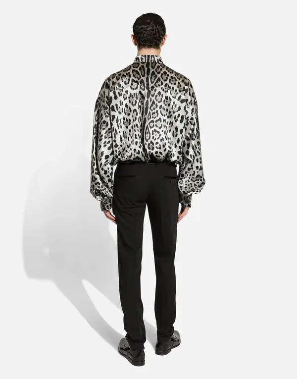 Dolce & Gabbana Super-oversize Leopard- Silk Shirt Shirts