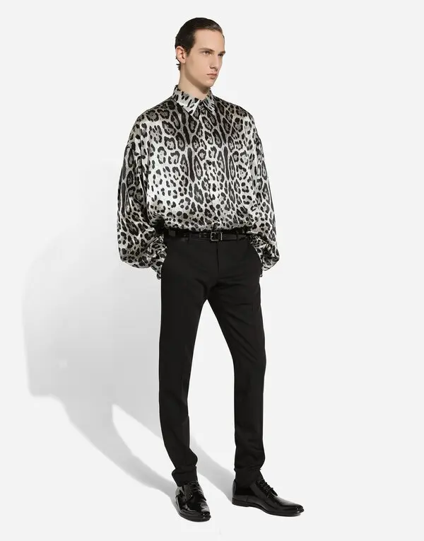 Dolce & Gabbana Super-oversize Leopard- Silk Shirt Shirts