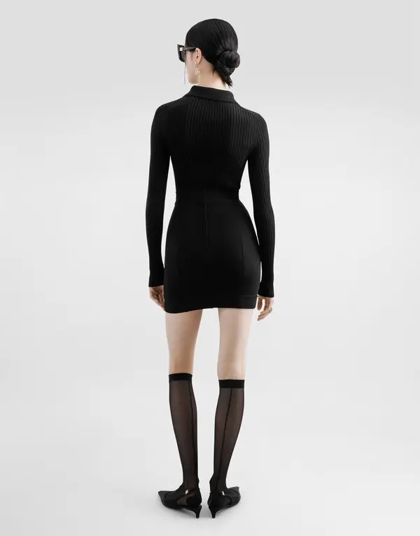 Dolce & Gabbana Ribbed Wool Polo-style Sweater