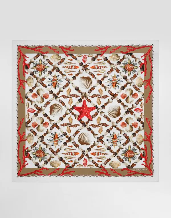 Dolce & Gabbana Shell-print Silk Scarf Scarves And Silks