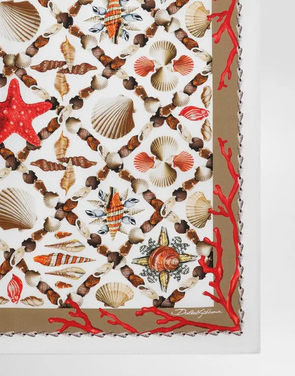 Dolce & Gabbana Shell-print Silk Scarf Scarves And Silks