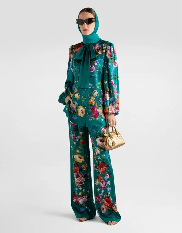 Dolce & Gabbana Rose-print Satin Shirt