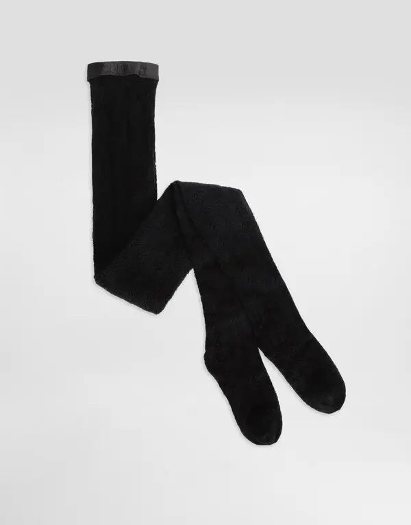 Dolce & Gabbana Openwork Cotton Tights - Black