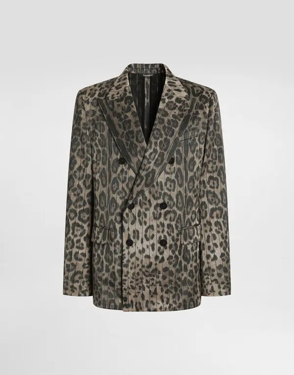 Dolce & Gabbana Leopard-jacquard Double-breasted Jacket