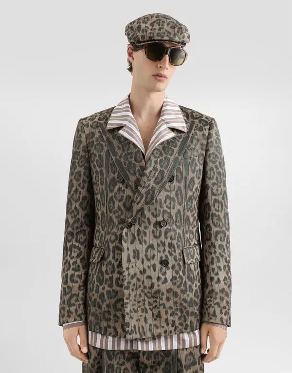 Dolce & Gabbana Leopard-jacquard Double-breasted Jacket