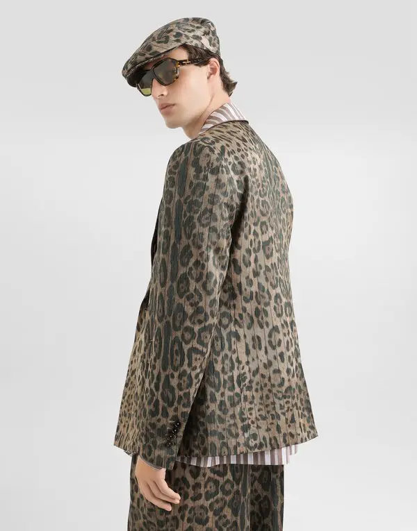 Dolce & Gabbana Leopard-jacquard Double-breasted Jacket