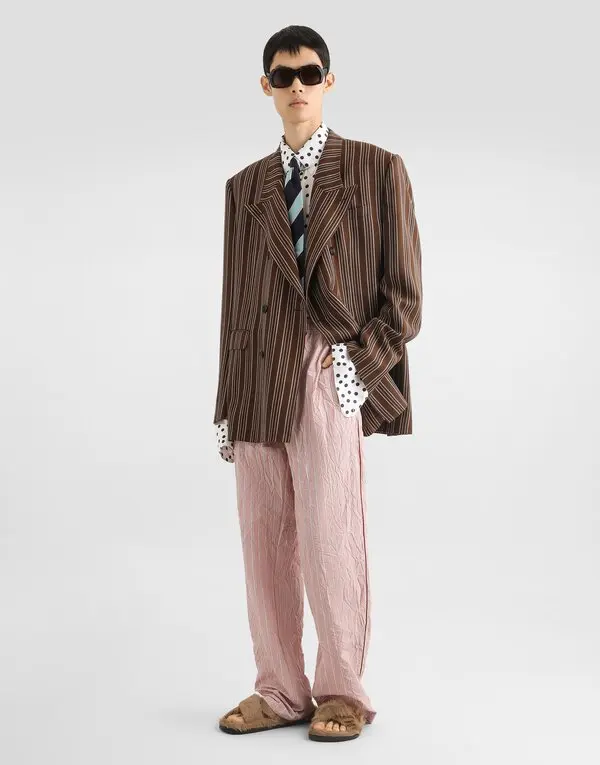 Dolce & Gabbana Double-breasted Jacket In Pinstripe Suits And Blazers Multi-colored