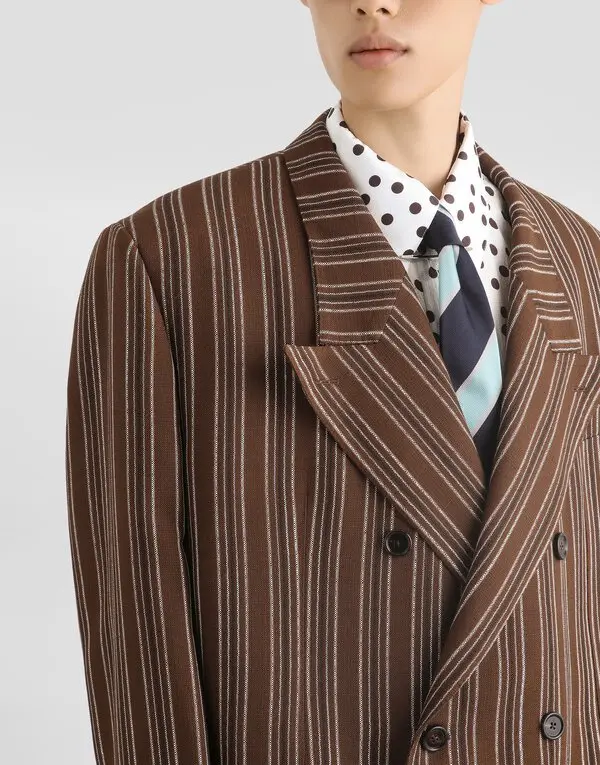 Dolce & Gabbana Double-breasted Jacket In Pinstripe Suits And Blazers Multi-colored