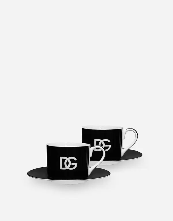 Dolce & Gabbana Set 2 Porcelain Teacups With Saucers Tea Cups - Multicolor