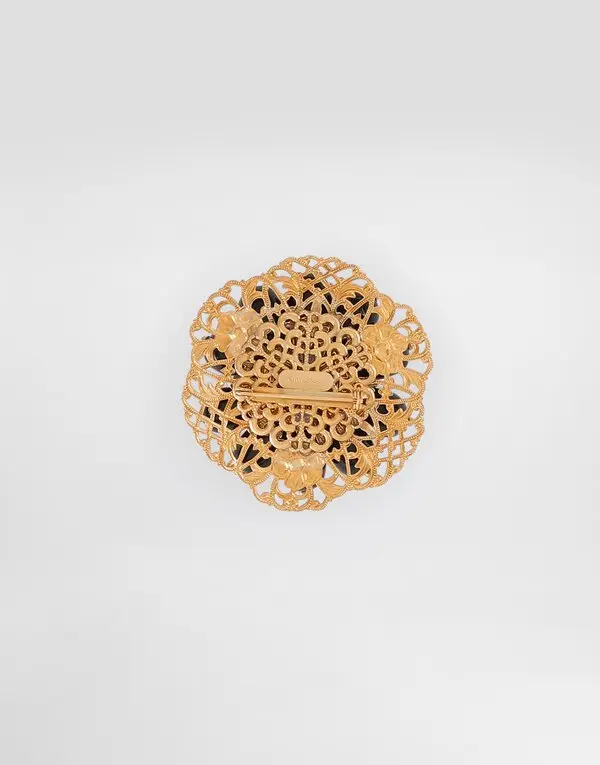 Dolce & Gabbana Metal Brooch With Rhinestones Bijoux Metal