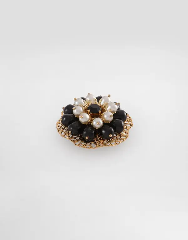 Dolce & Gabbana Metal Brooch With Rhinestones Bijoux Metal