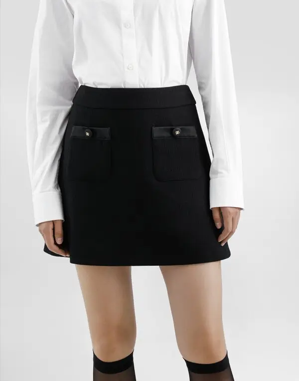 Dolce & Gabbana A-line Wool Crepe Miniskirt Skirts