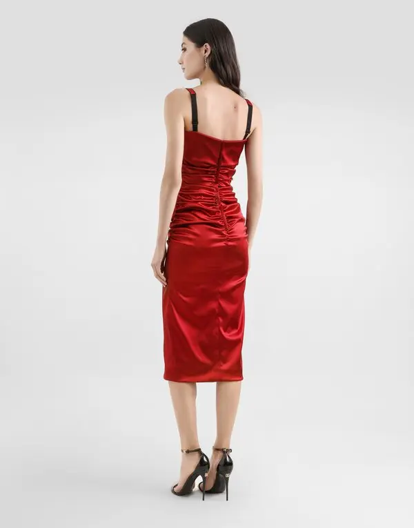 Dolce & Gabbana Stretch Satin Fitted Dress