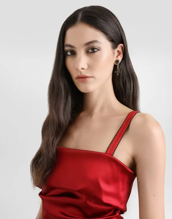 Dolce & Gabbana Stretch Satin Fitted Dress