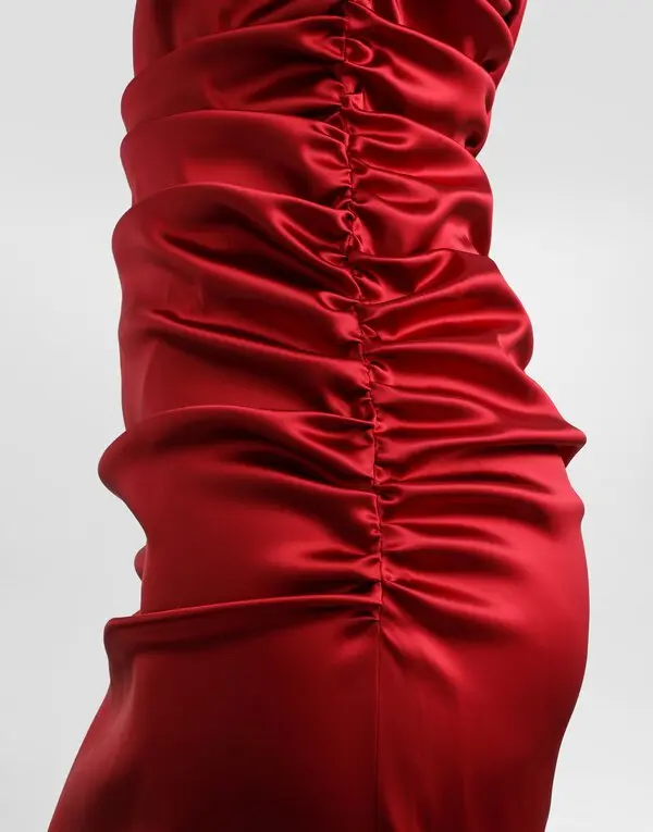 Dolce & Gabbana Stretch Satin Fitted Dress
