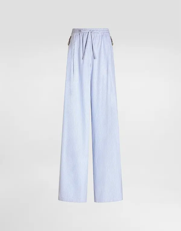 Dolce & Gabbana Striped Poplin Trousers Pants And Shorts - Multicolor