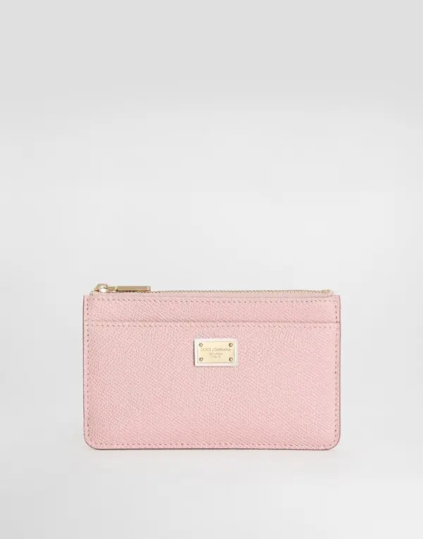 Dolce & Gabbana Dauphine Calfskin Card Holder Wallets And Small Leather Goods Leather - Pink