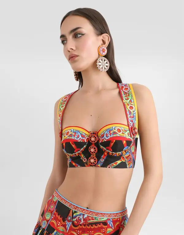 Dolce & Gabbana Carretto-print Poplin Top
