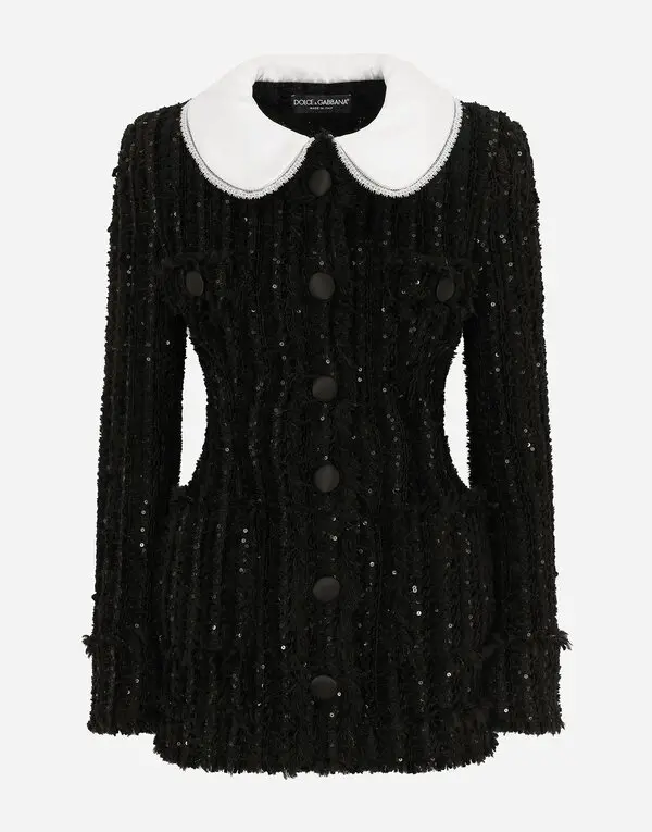 Dolce & Gabbana Single-breasted Textured Blazer - Black