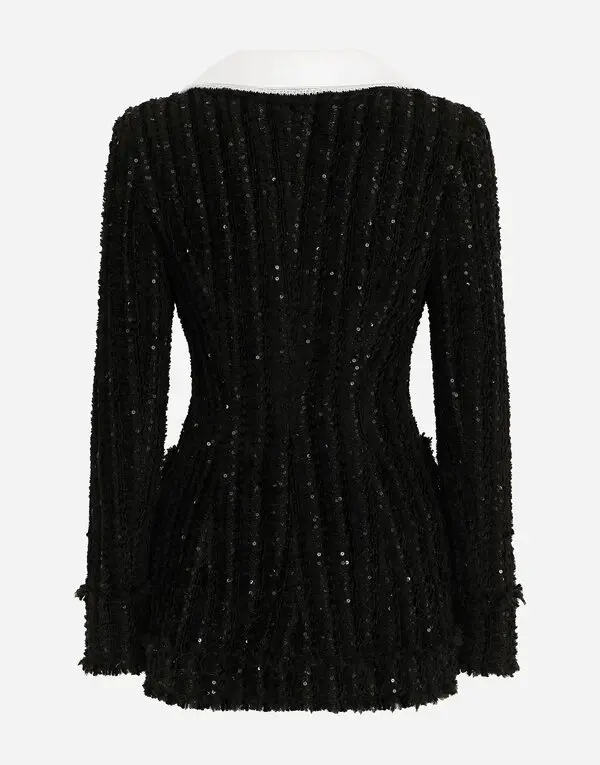 Dolce & Gabbana Single-breasted Textured Blazer - Black