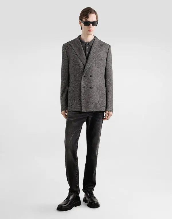Dolce & Gabbana Cashmere Polo Shirt Sweaters And Cardigans Gray
