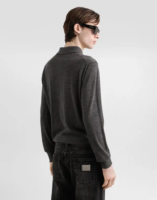 Dolce & Gabbana Cashmere Polo Shirt Sweaters And Cardigans Gray