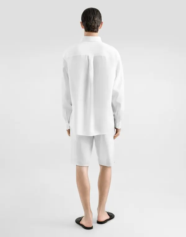 Dolce & Gabbana Linen Shirt With Heraldic Patch Shirts Linen