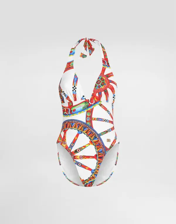 Dolce & Gabbana Carretto-print One-piece Swimsuit Swimwear - Multicolor