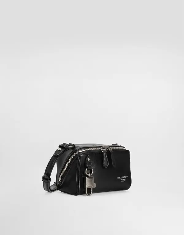 Dolce & Gabbana Lock Tempesta Calfskin Crossbody Bag Crossbody Bags - Black