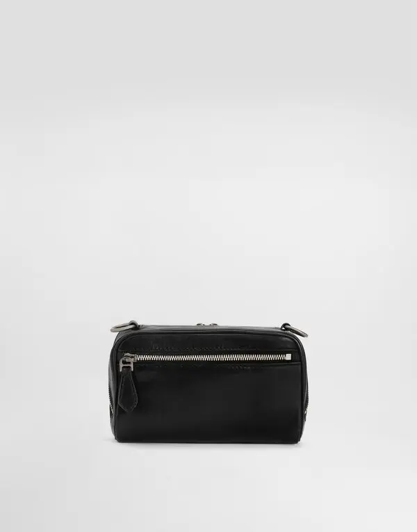 Dolce & Gabbana Lock Tempesta Calfskin Crossbody Bag Crossbody Bags - Black